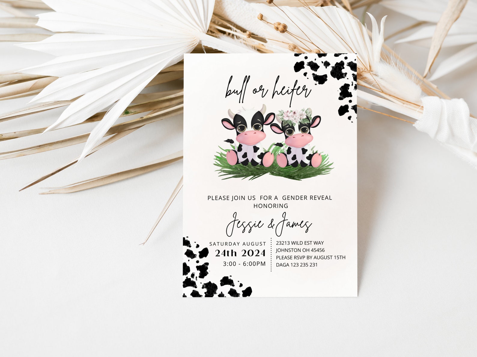 Editable Cow Farm Gender Reveal Welcome Sign Cow Pattern Farm Welcome ...
