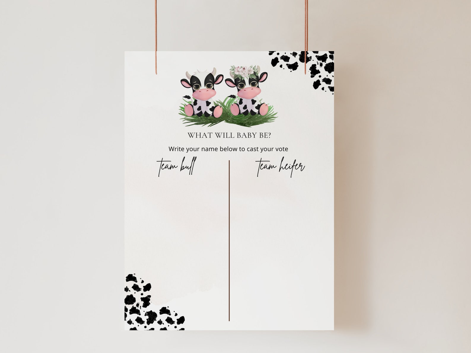 Editable Cow Farm Gender Reveal Welcome Sign Cow Pattern Farm Welcome ...