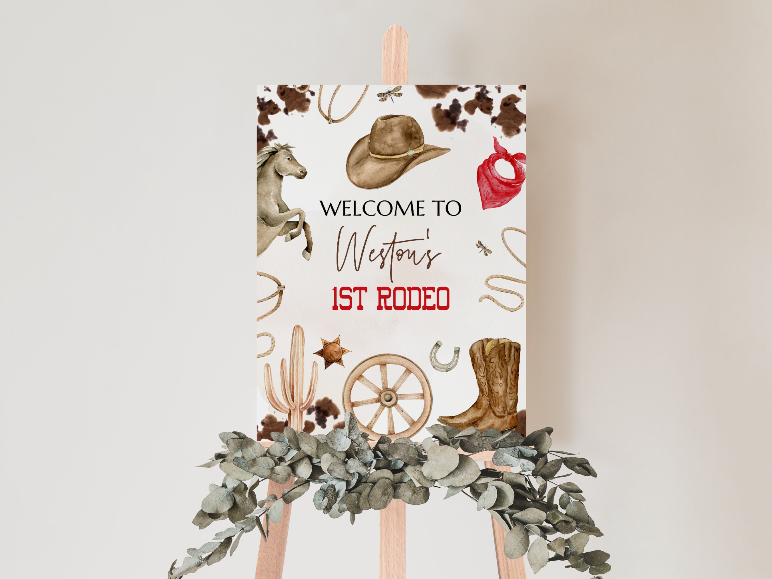 My FIRST RODEO Birthday Welcome Sign Template Printable Wild - Etsy