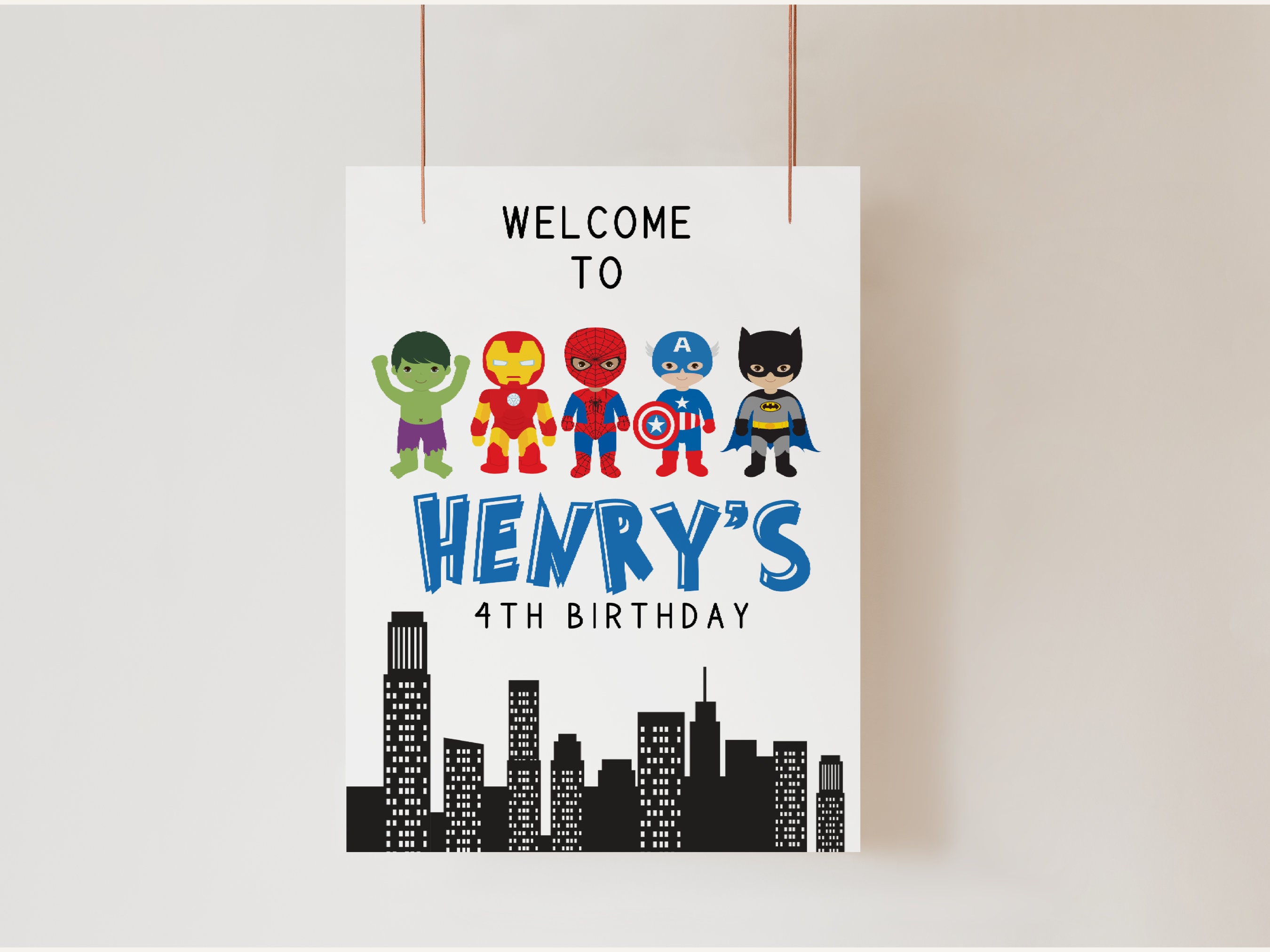 Superhero Welcome Sign Template, Superhero Party Welcome Sign, Birthday ...