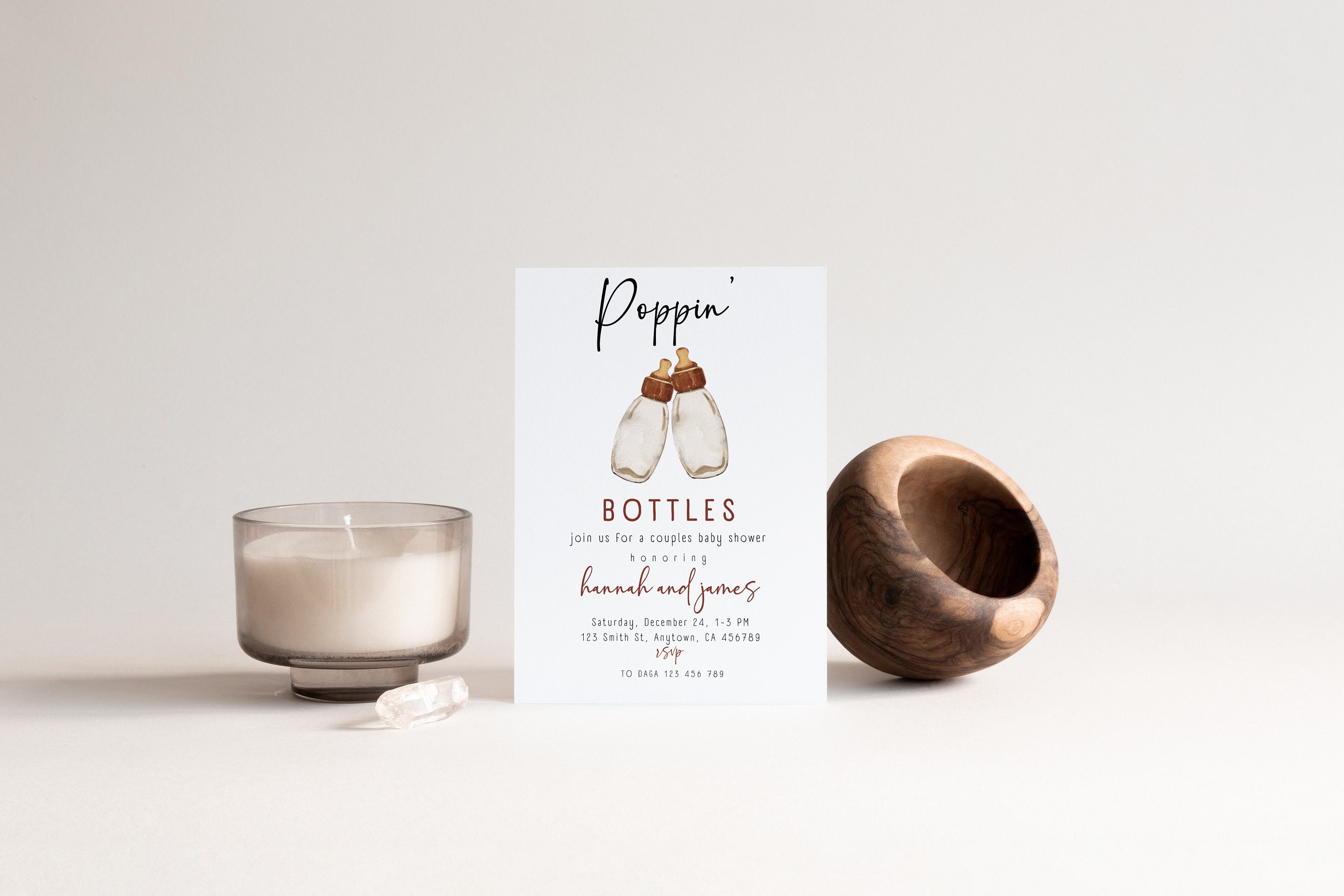 Poppin Bottles Baby Shower Invite Baby Shower Couples Shower Baby ...