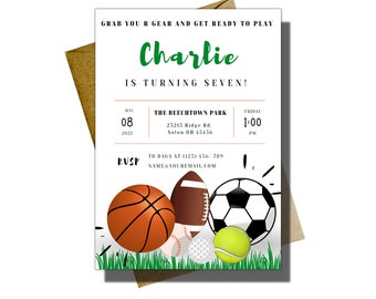 Let's Have a Ball Invite Ball Birthday Invitation | Etsy