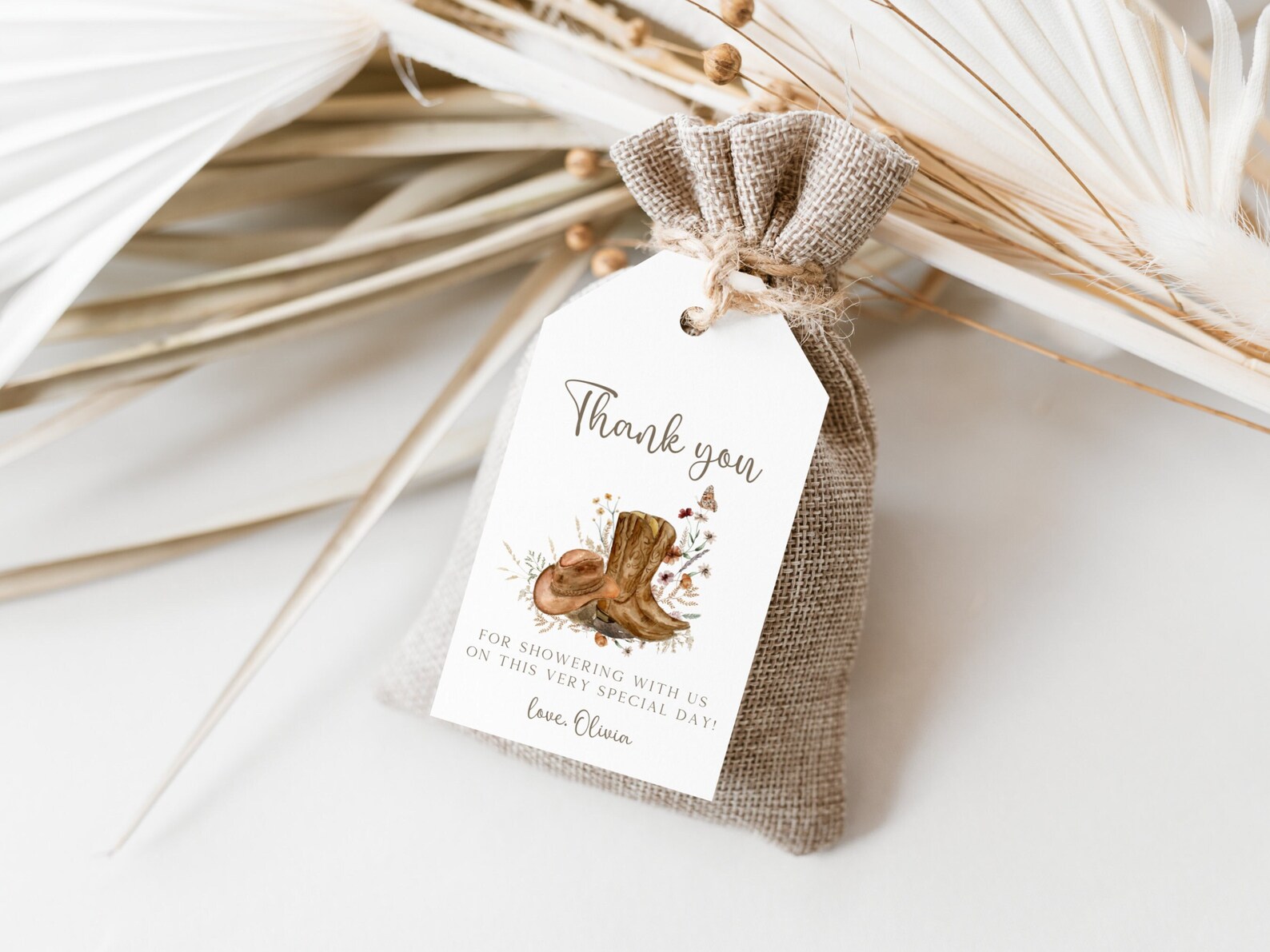 Cowboy Favor Tags, Rodeo Thank You Tags, Western Gift Birthday Tags ...