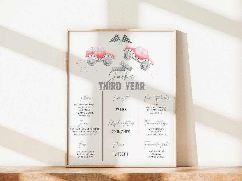 Print Monster Trucks Pit Stop Sign Red Monster Jam Birthday - Etsy