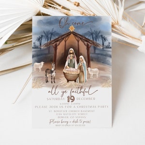 Nativity Invitation, Religious Christmas Invitation, Church Invitation ...