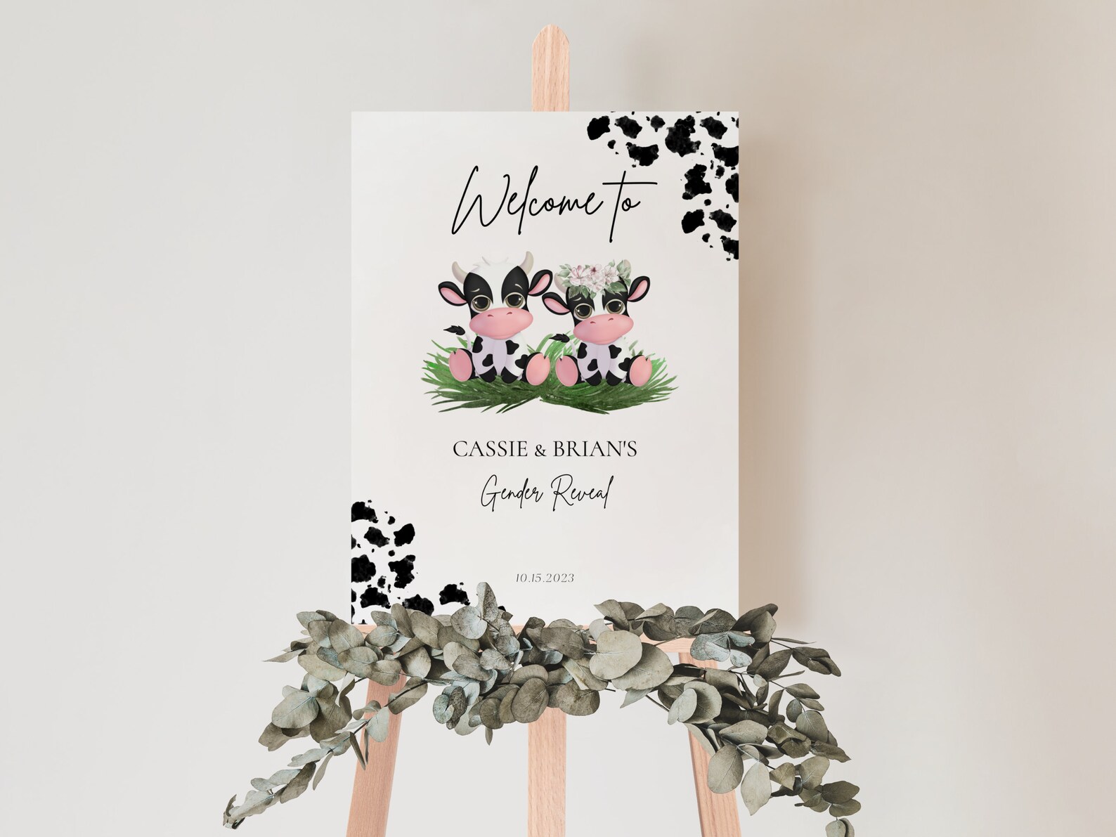 Gender Reveal Custom Sign Cow Table Sign Gender Reveal - Etsy