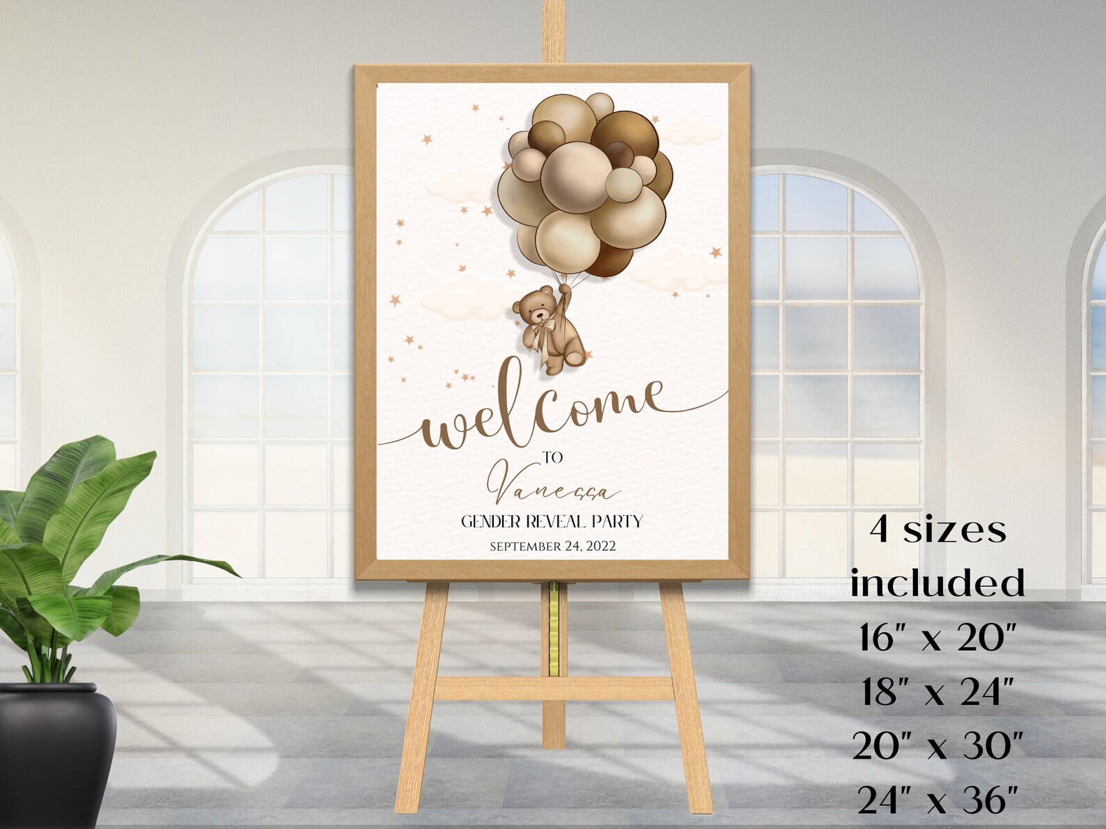 Welcome Sign Gender Reveal Teddy Bear Gender Reveal Balloon - Etsy UK