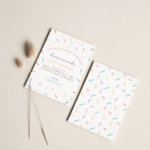 Sweets Sprinkles Birthday Party Invitations, Confetti Sprinkles ...