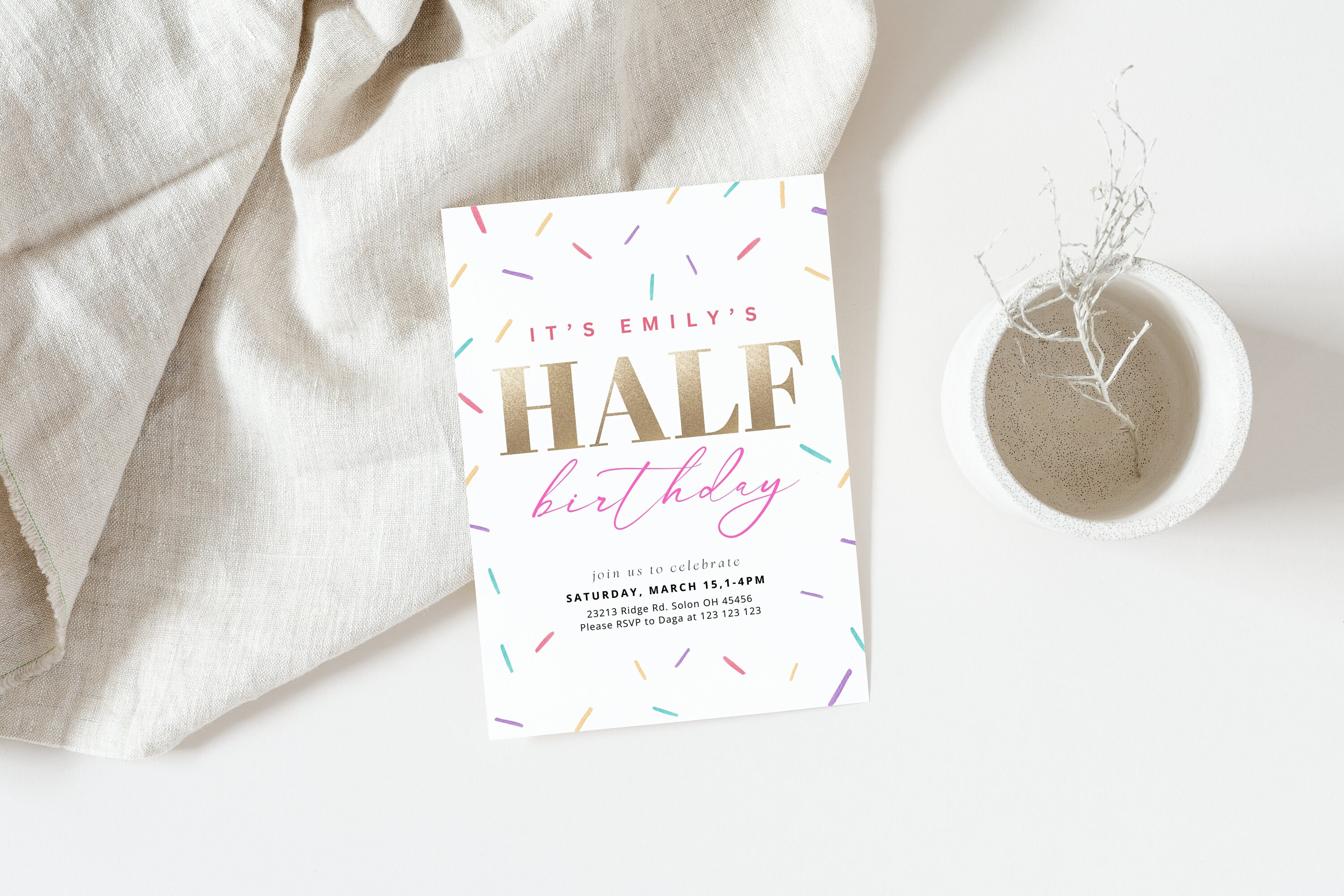 Half Birthday Invitation, Half Birthday, Half Birthday Party, 6 Month ...