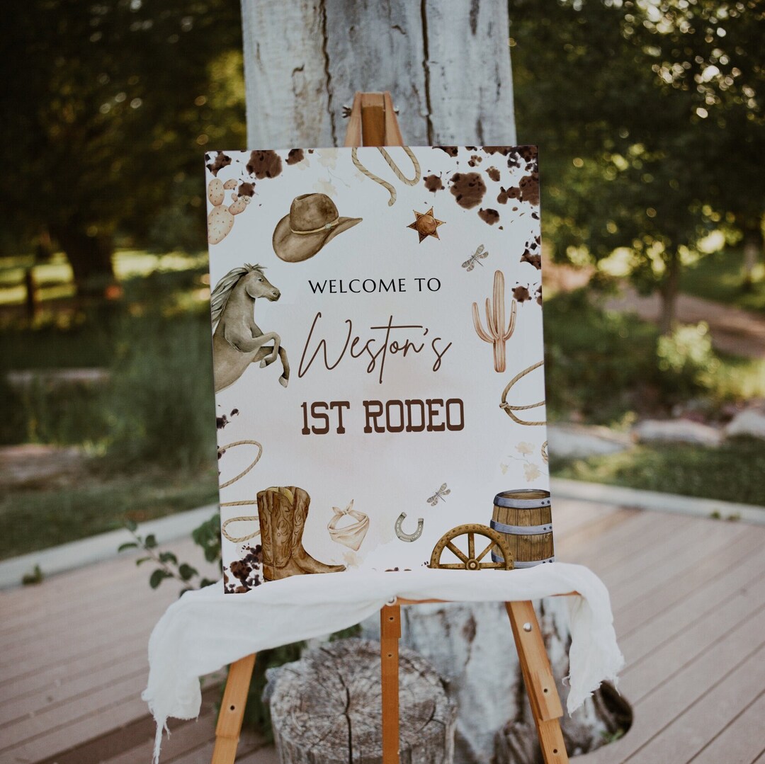 Western Welcome Sign Template, Cowboy Birthday Poster, Western Birthday ...