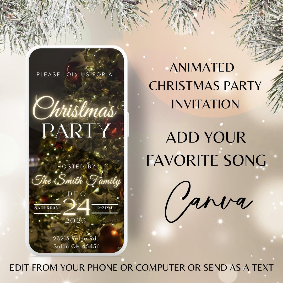 Animated Christmas Party Invitation Christmas Party Video Invitation ...