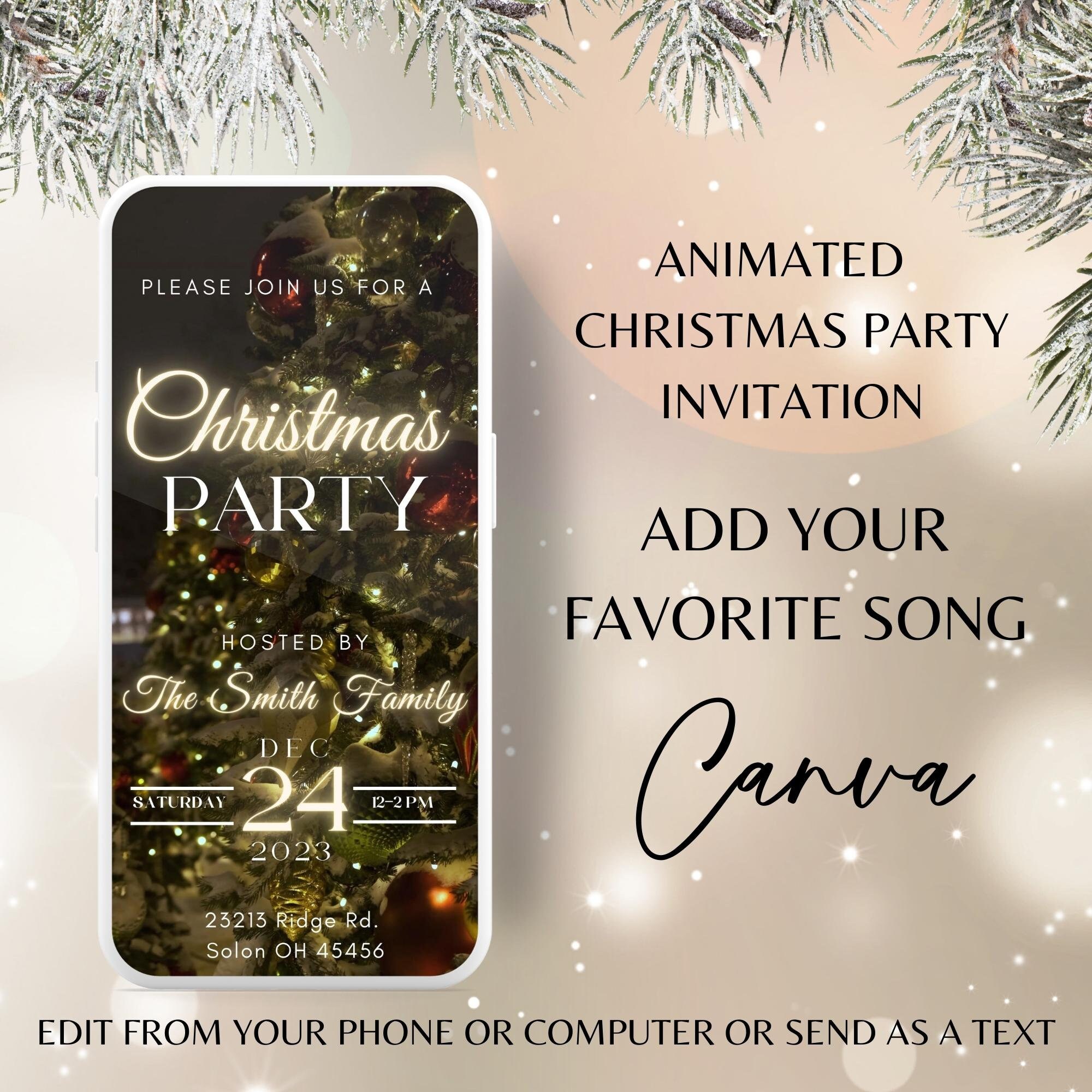 Animated Christmas Party Invitation Christmas Party Video Invitation ...