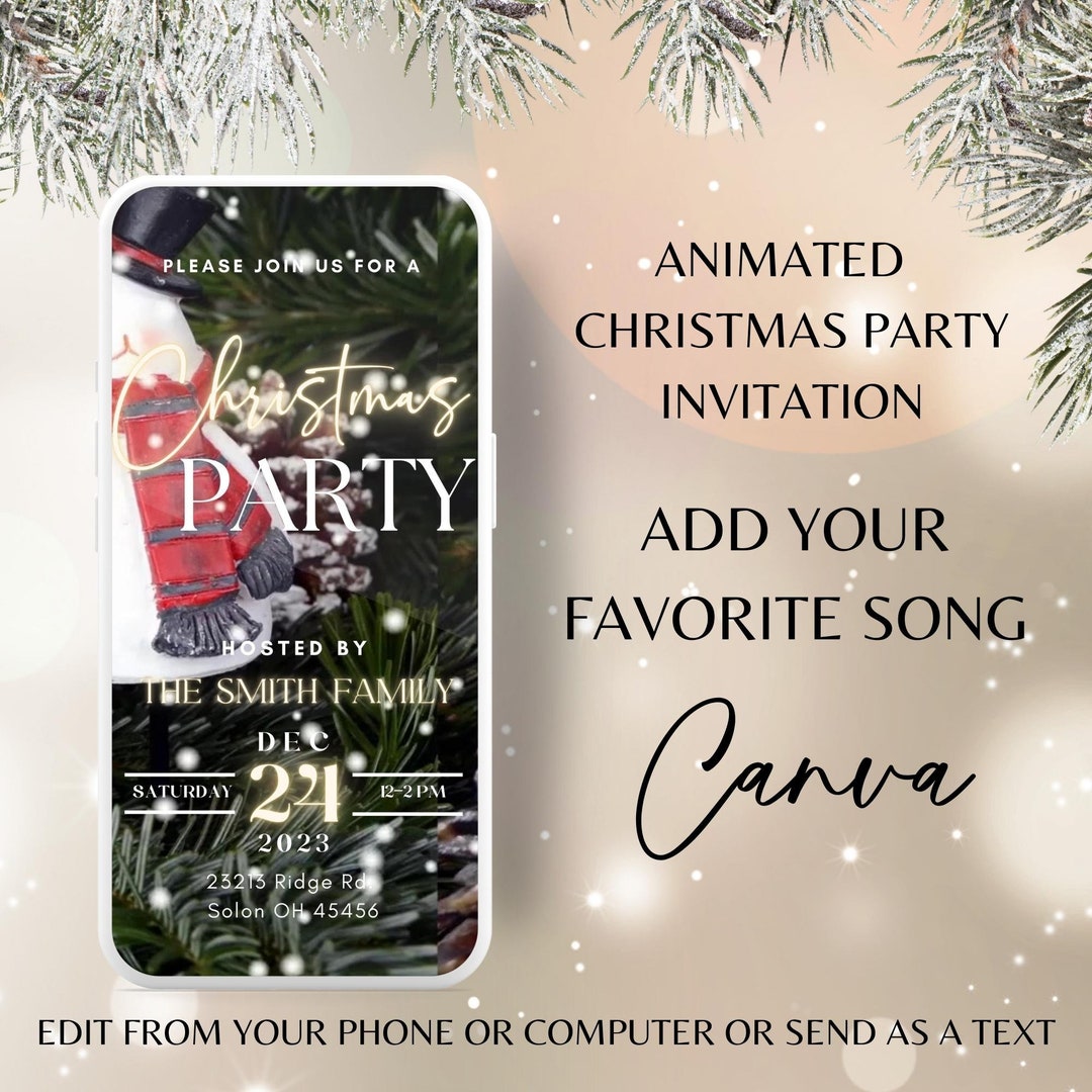 Animated Christmas Party Invitation Christmas Party Video Invitation ...