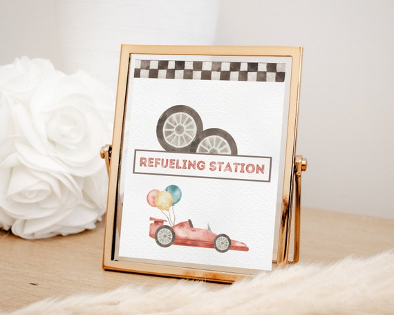 Race Car Snack Party Sign Red Race Car Refueling Station - Etsy