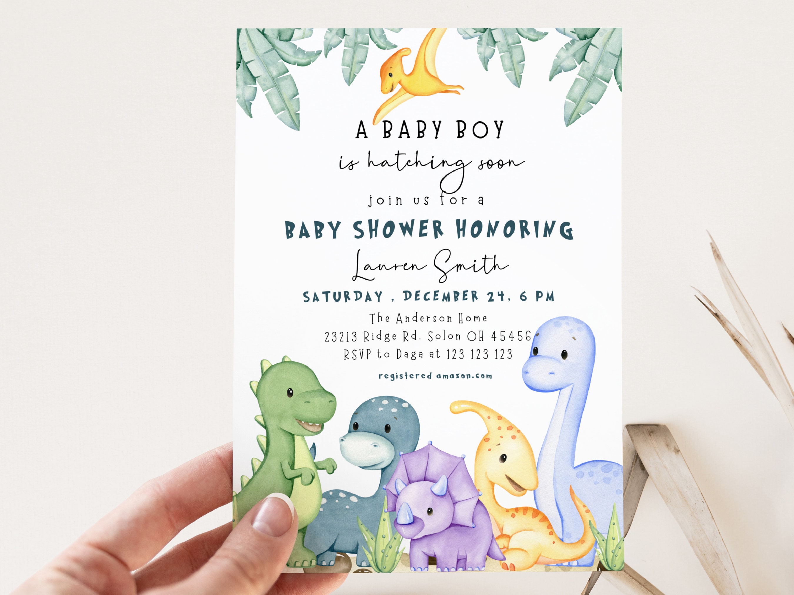 Dinosaur Baby Shower Invitation Wording
