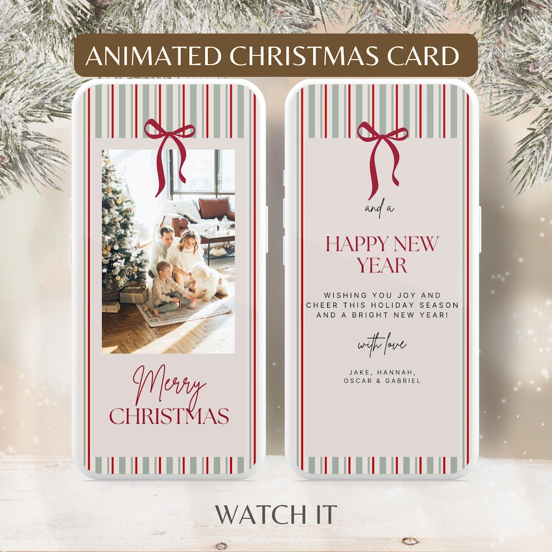 Animated Christmas Card – Digital Holiday Greeting, Merry Christmas and ...