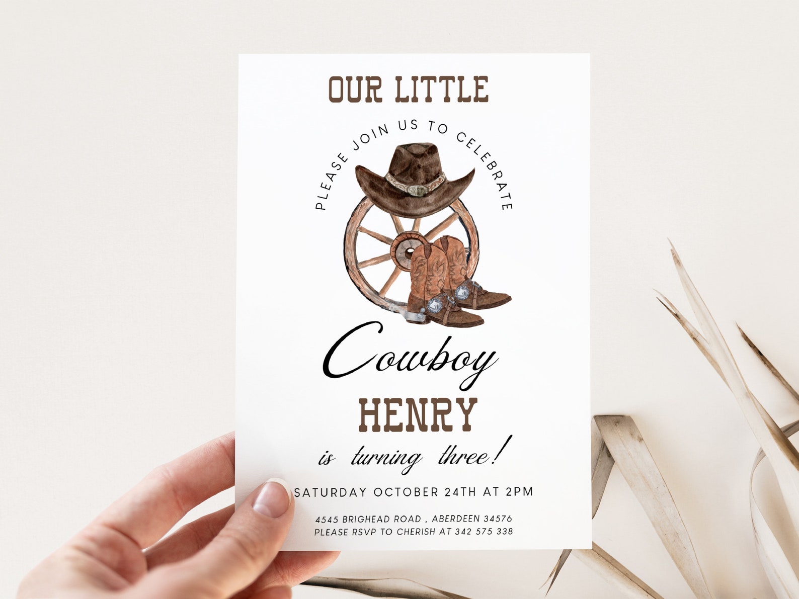 Cowboy Birthday Invitation Western First Birthday Invitation - Etsy
