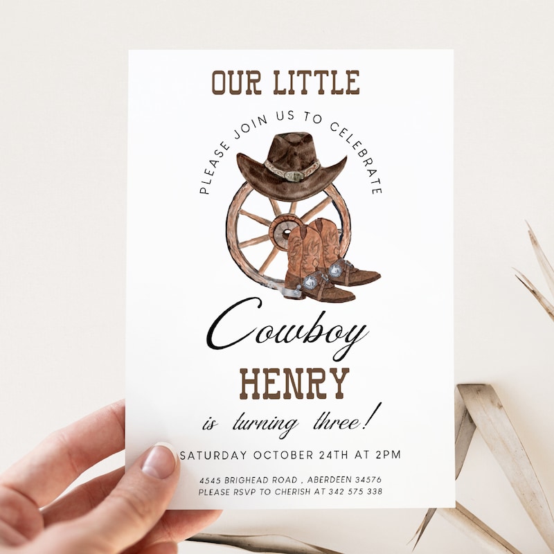 Cowboy Invitations - Etsy