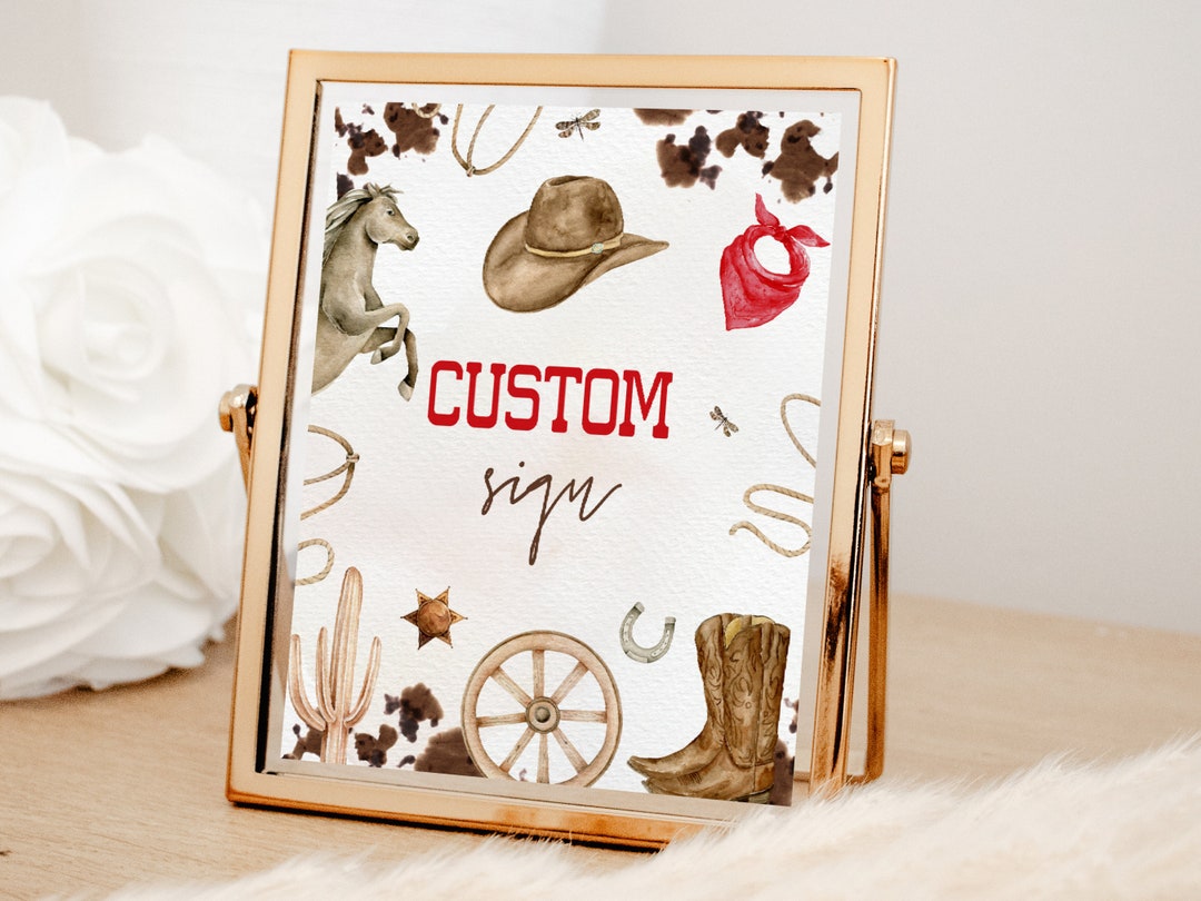 My FIRST RODEO Custom Signs Template Set, Editable Cowboy Birthday ...