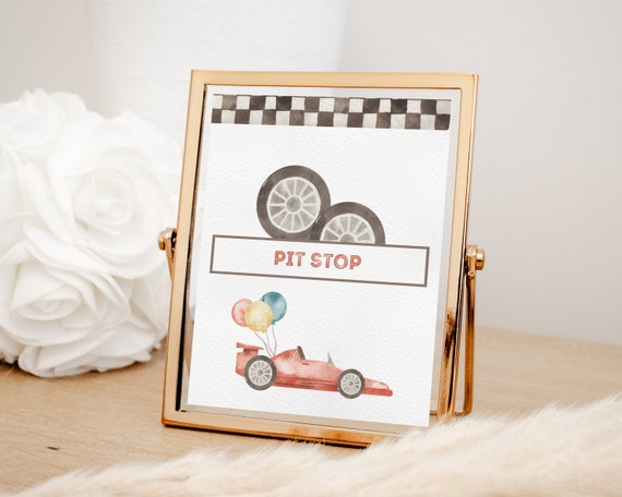 Pit Stop Sign Red Race Car Birthday Party Decorations Food - Etsy
