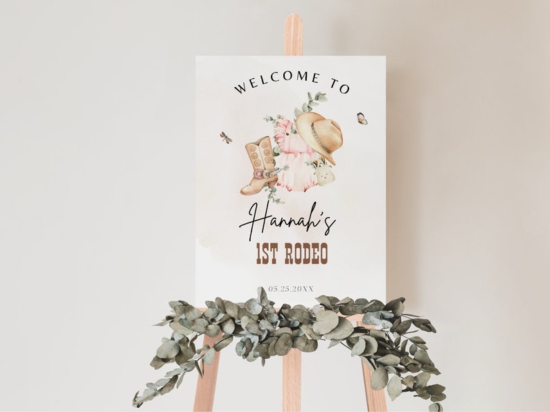My FIRST RODEO Custom Signs Template Set, Editable Cowboy Birthday ...
