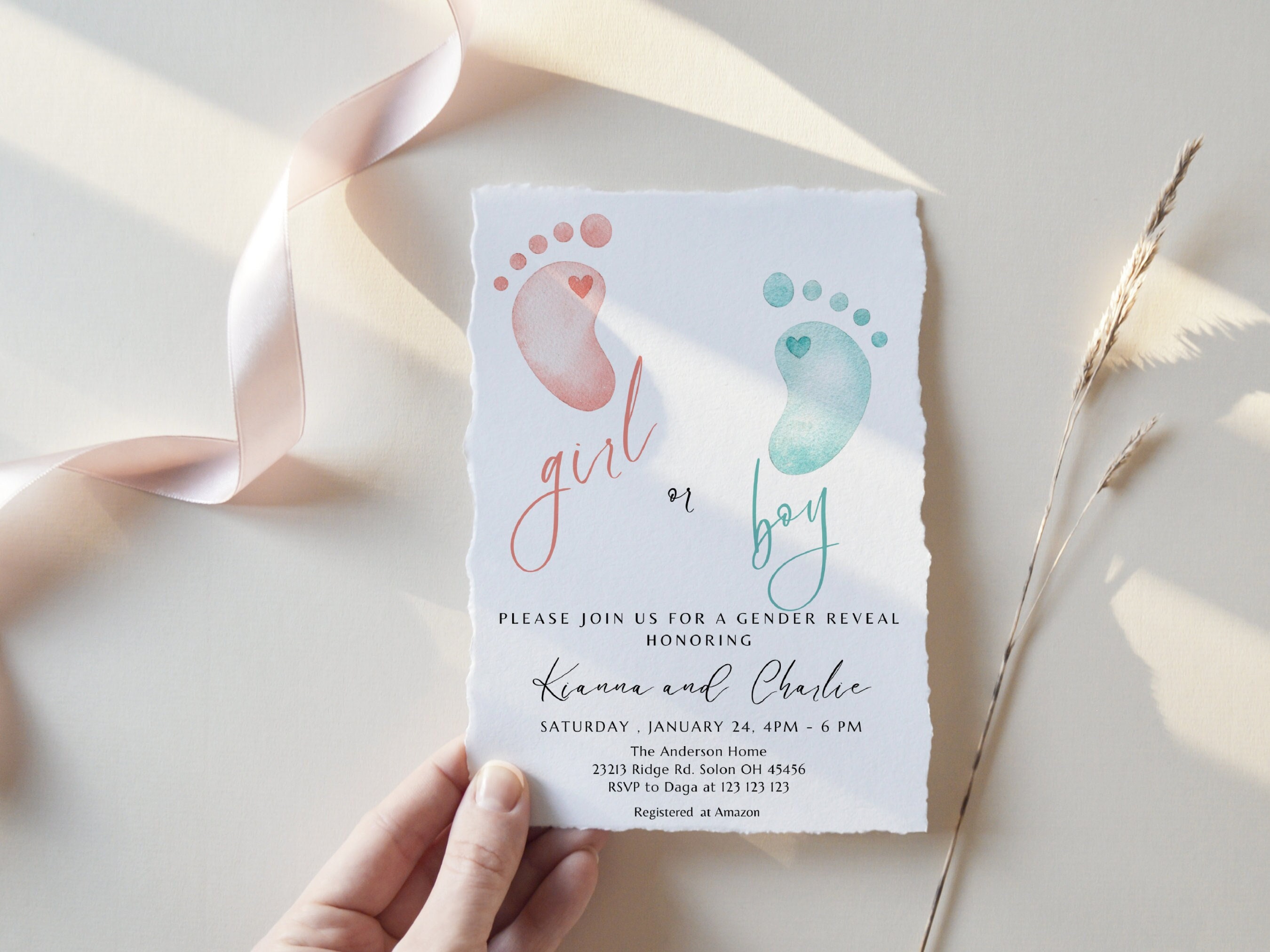 Gender Reveal Invitation Editable Gender Reveal Invite - Etsy
