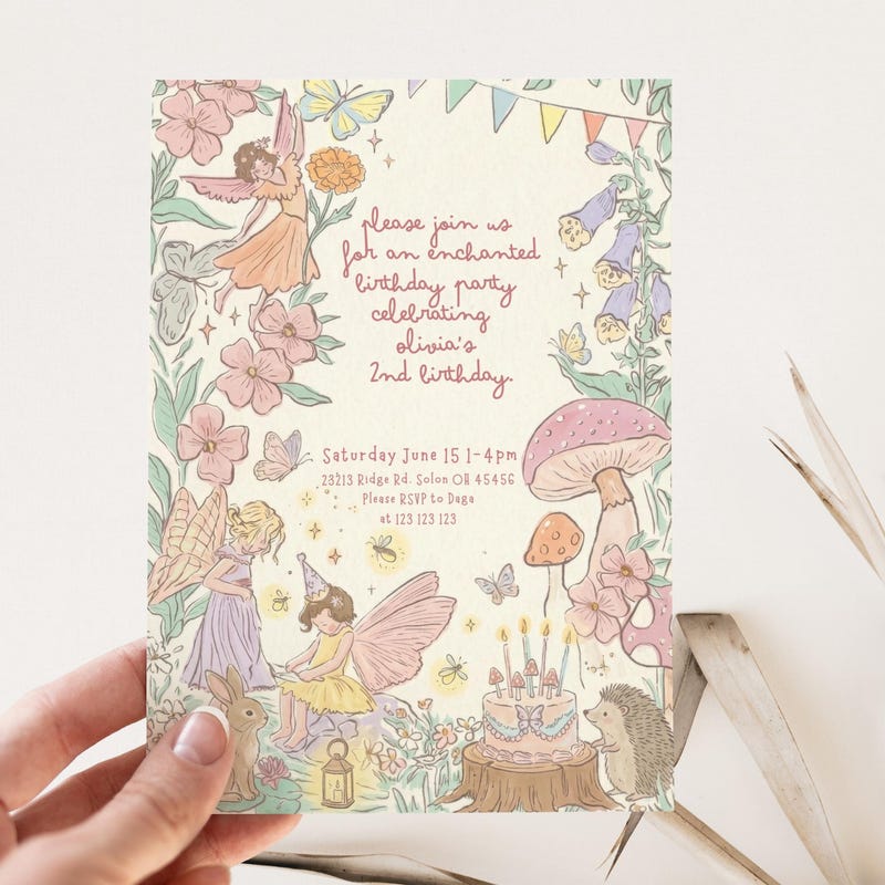 Fairy Birthday Invitation - Etsy