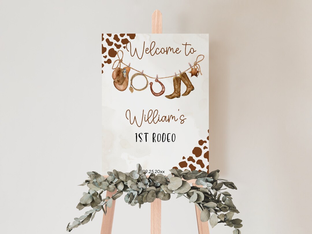 Western Welcome Sign , Rodeo Birthday Welcome Sign Template, Cowboy ...