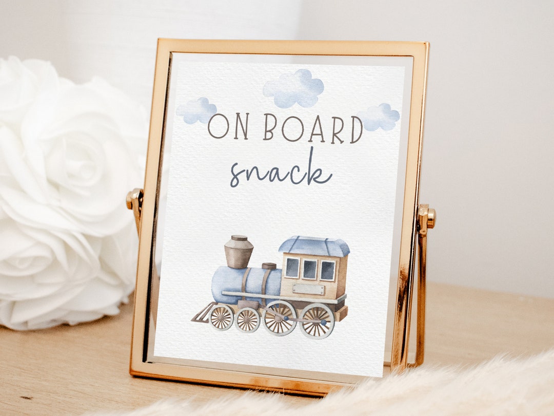 3 X Train Table Sign, Watercolor Train Custom Sign Editable Table Sign ...