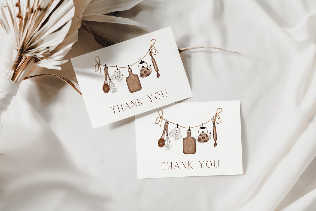 Cooking Party Birthday Thank You Card , Baking Cooking Party, Chef ...