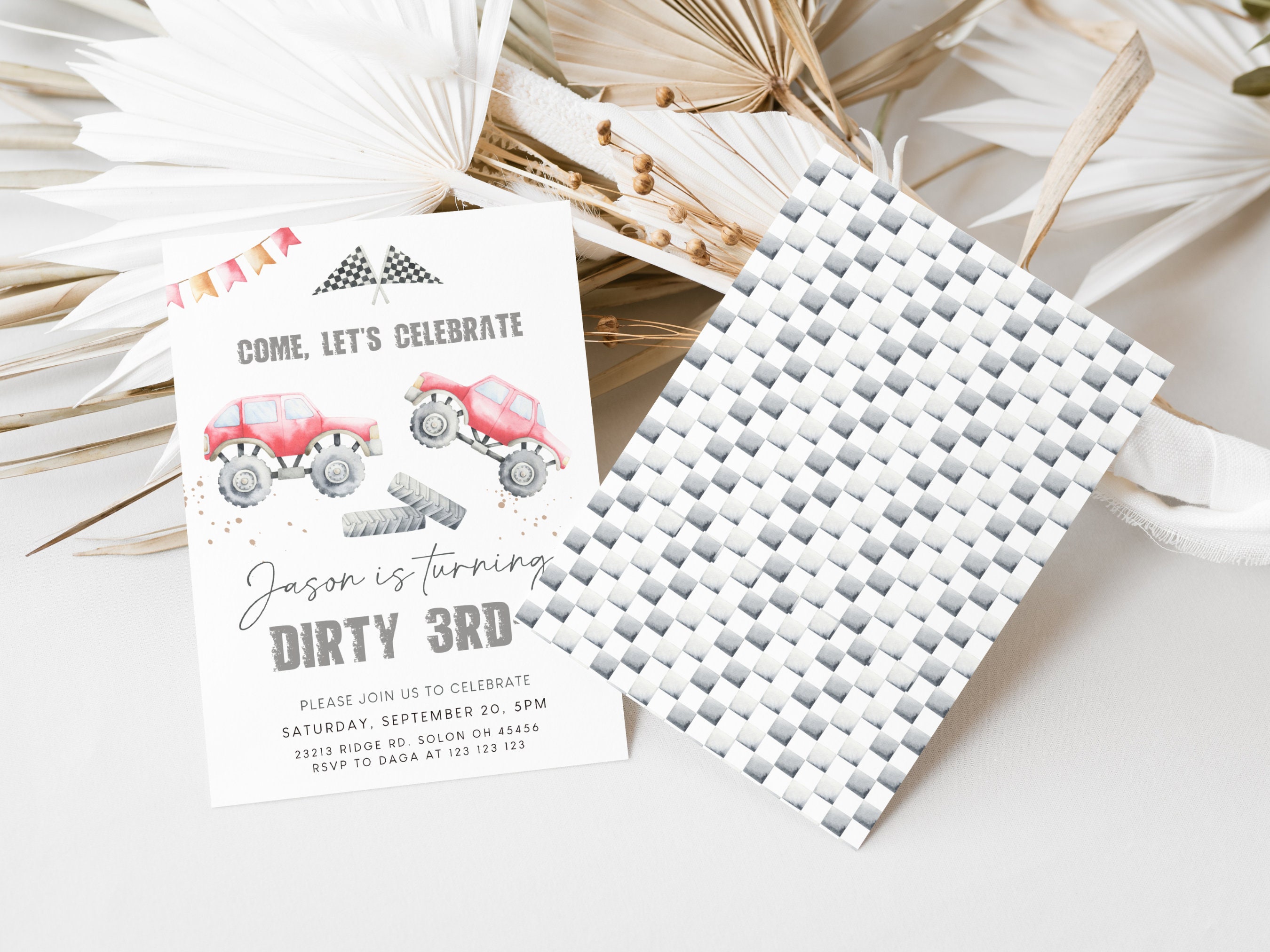 Print Monster Trucks Pit Stop Sign Red Monster Jam Birthday - Etsy