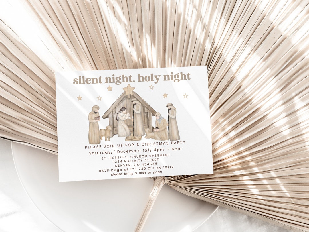 Nativity Invitation, Religious Christmas Invitation, Church Invitation ...