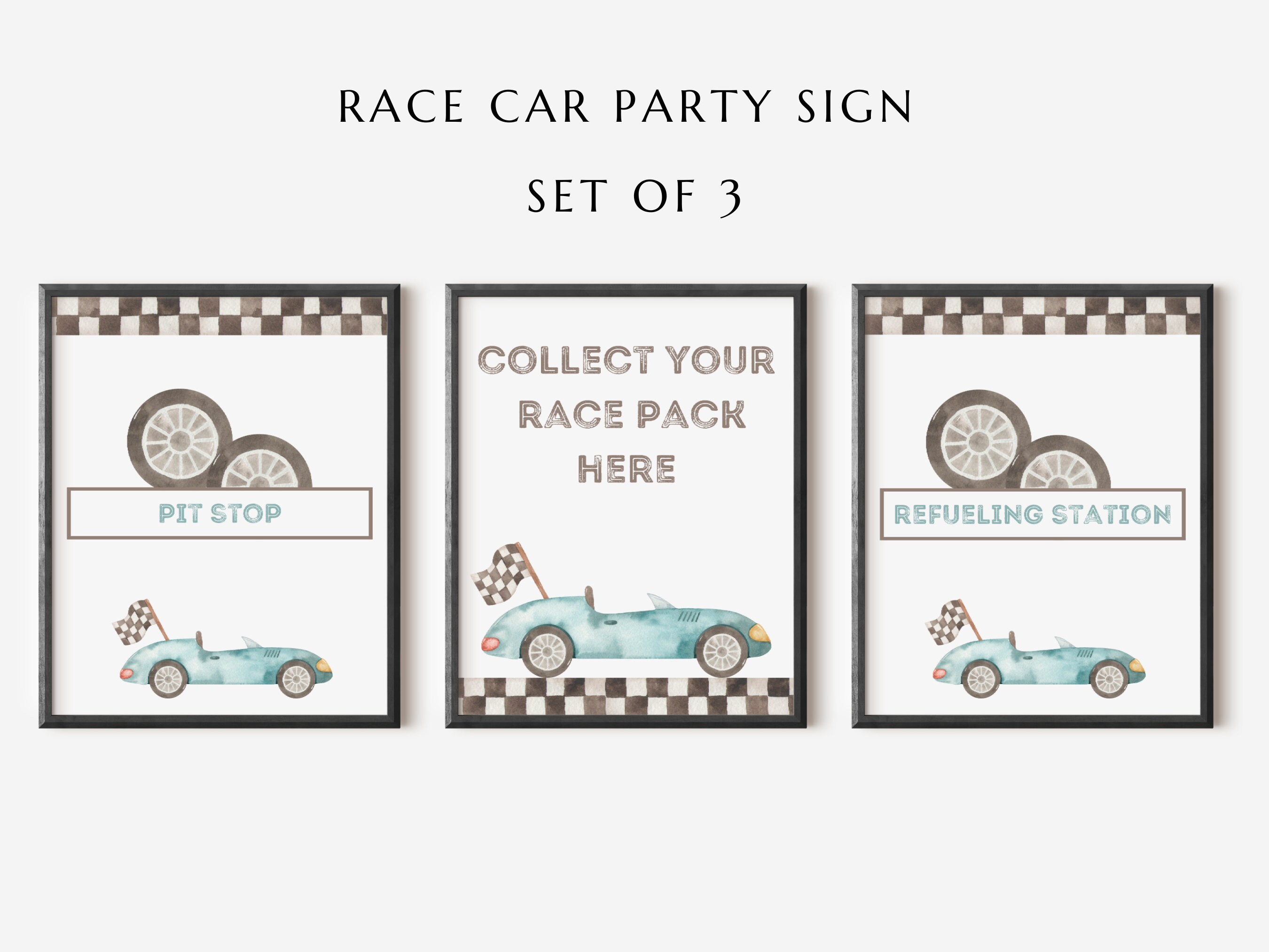 Race Car Snack Party Sign Blue Race Car Refueling Station - Etsy