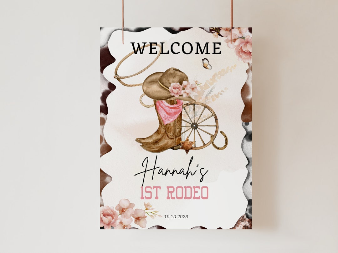 My FIRST RODEO Birthday Welcome Sign Template, Printable Wild West ...