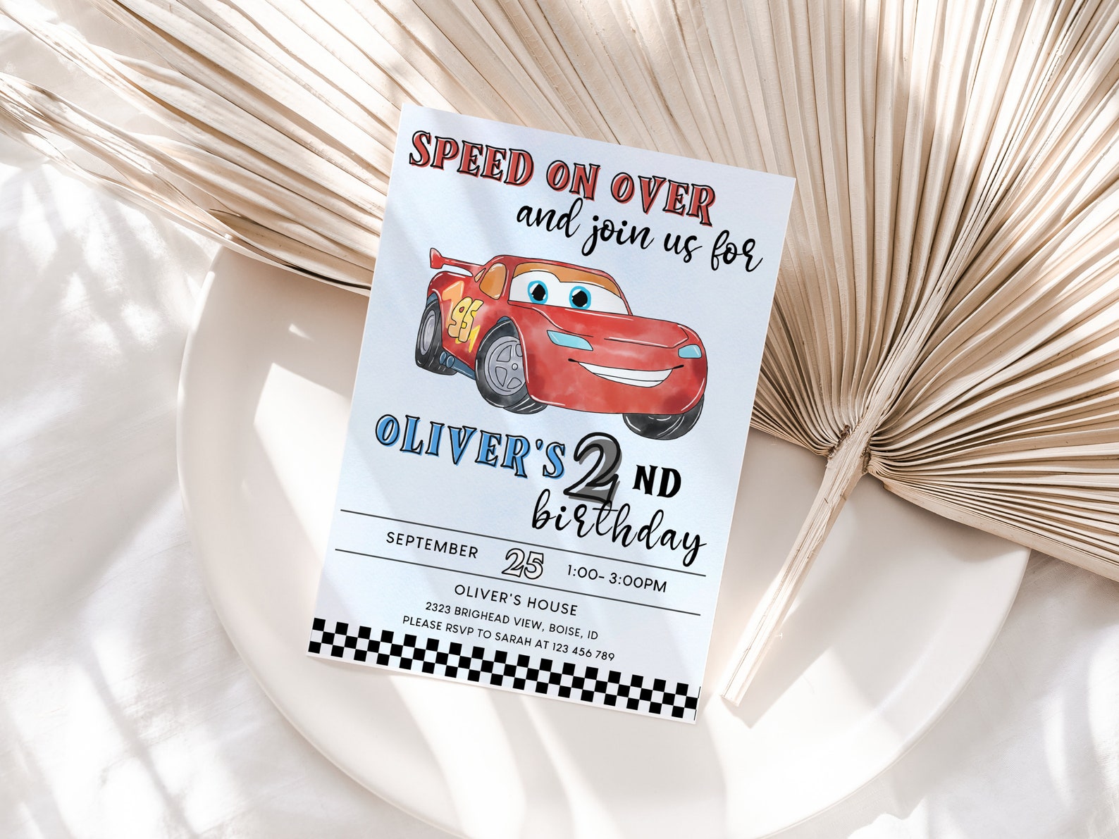 Car Birthday Invitation , Race Car Invite, 2nd Birthday, Race Car Party ...