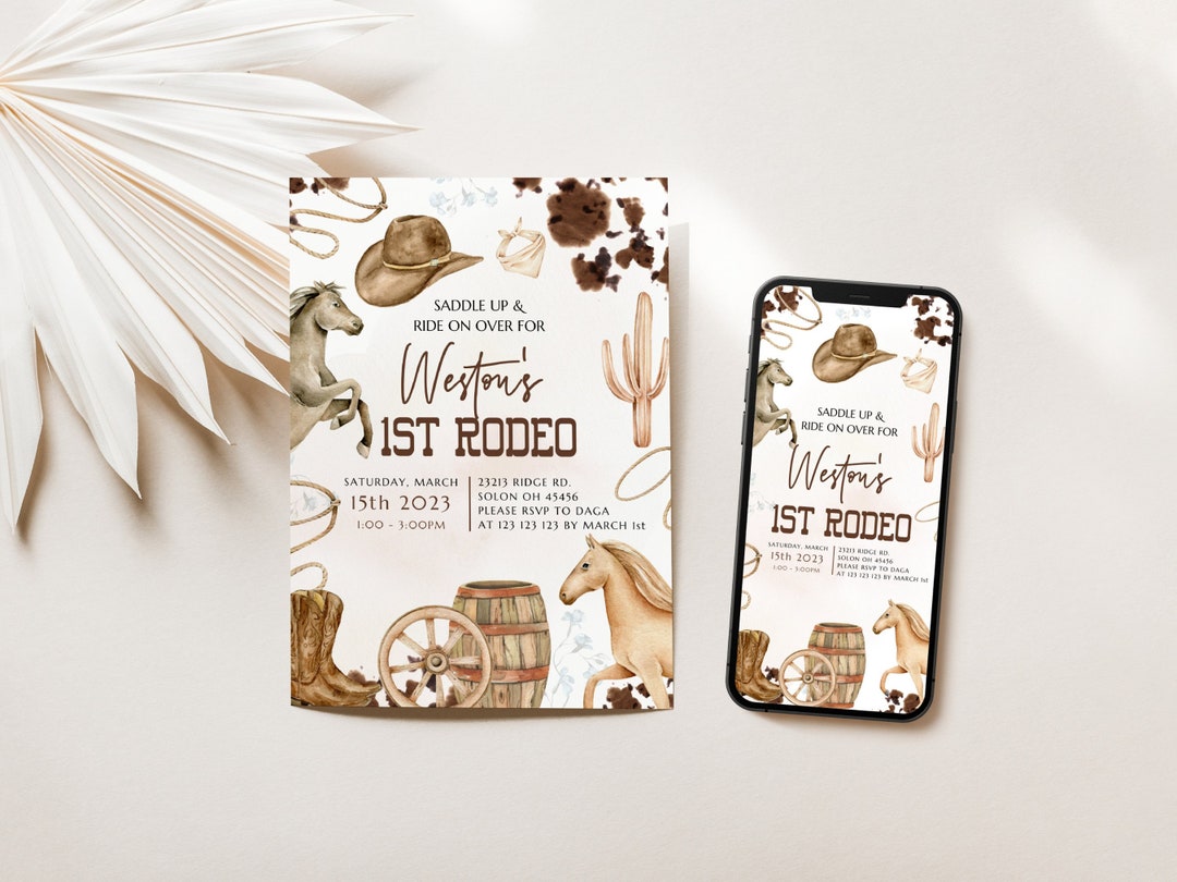First Rodeo Invitation Template Printable Wild West Birthday - Etsy