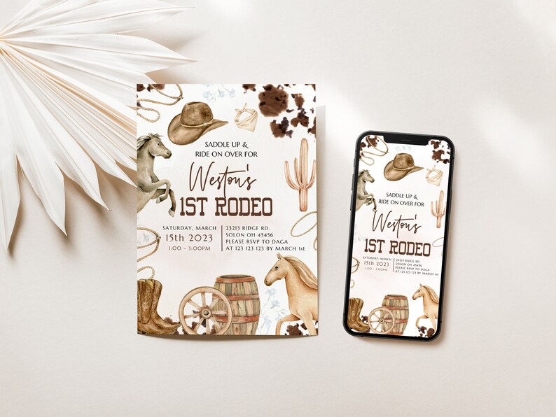 First Rodeo Invitation Template Printable Wild West Birthday - Etsy
