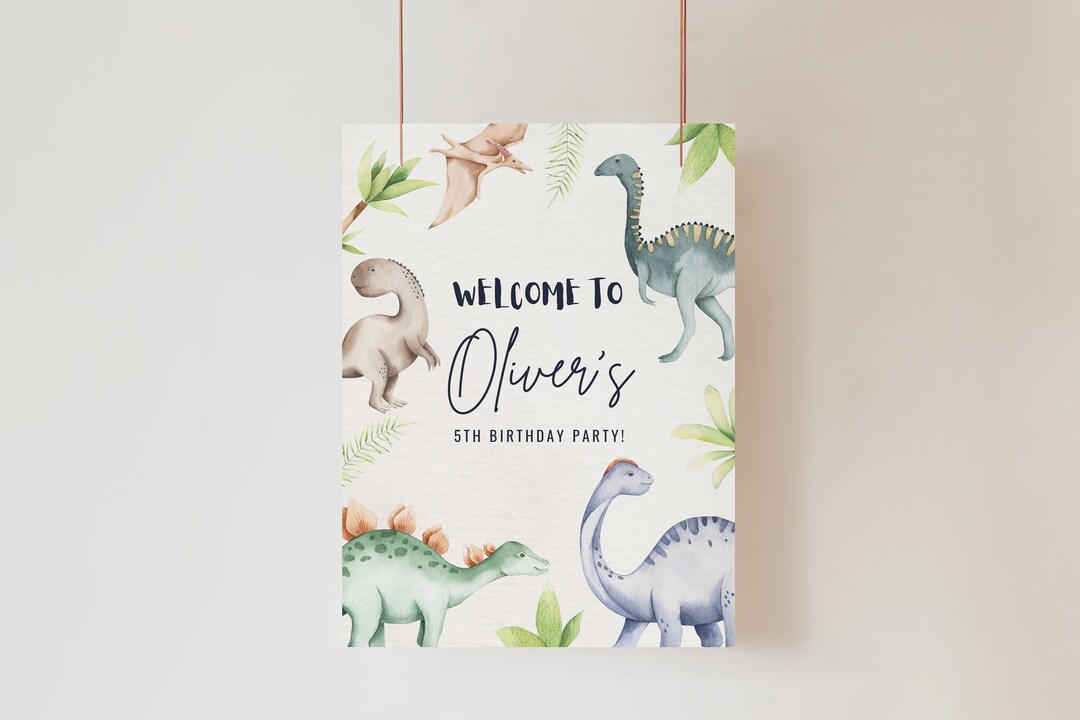 Dinosaur Poster, Dinosaur Welcome Sign, Dinosaur Party, Dinosaur Theme ...