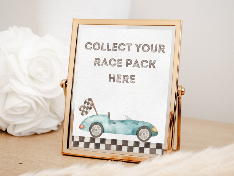 Pit Stop Sign Blue Race Car Birthday Party Decorations Food - Etsy