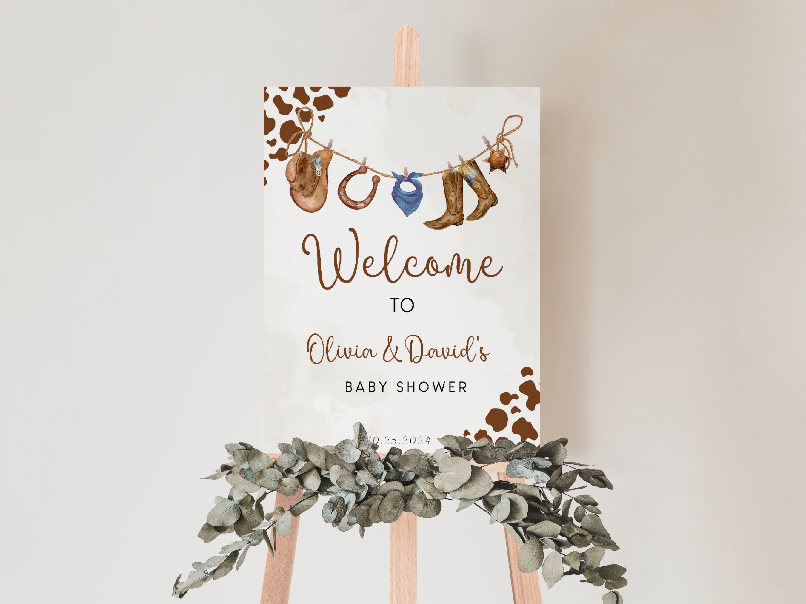 Western Welcome Sign Baby Shower, Rodeo Baby Shower Welcome Sign ...