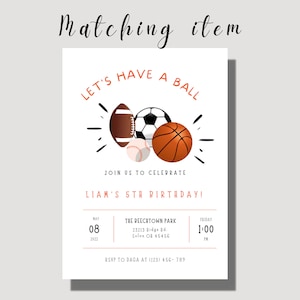 Let's Have a Ball Thank You Card, Ball Birthday Thank You Digital ...