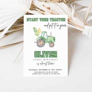 Editable Tractor Invitation, Tractor Birthday Invitation, Tractor ...