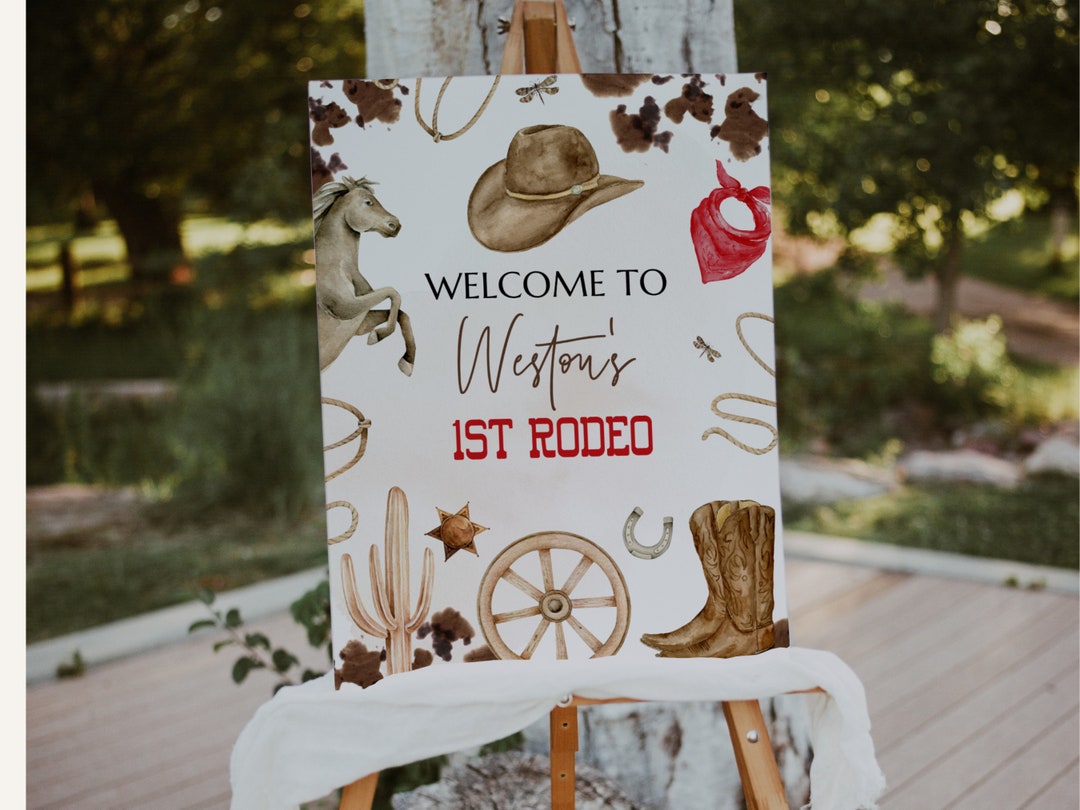 My FIRST RODEO Birthday Welcome Sign Template, Printable Wild West ...