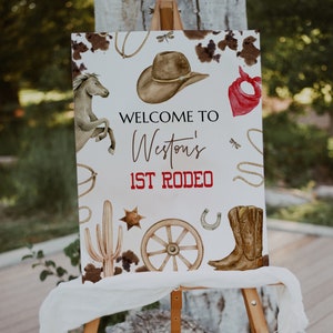 My FIRST RODEO Birthday Welcome Sign Template, Printable Wild West ...