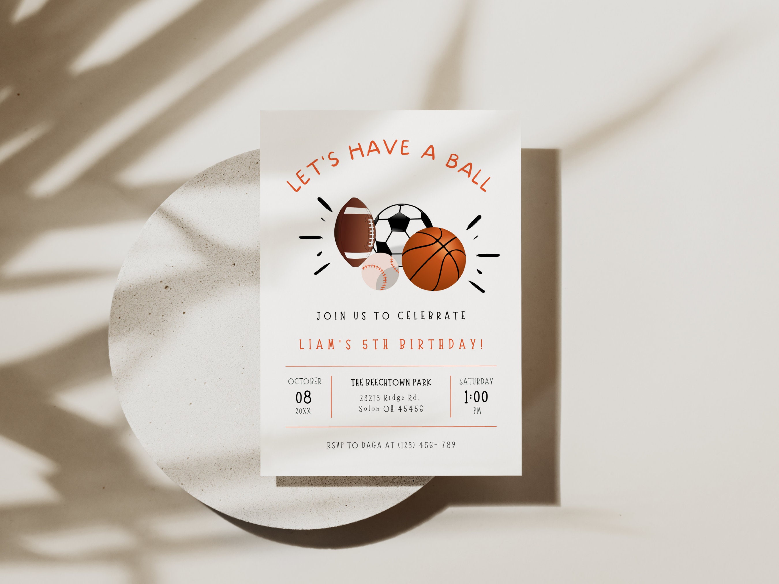Let's Have a Ball Invite, Ball Birthday Invitation Digital, Birthday ...