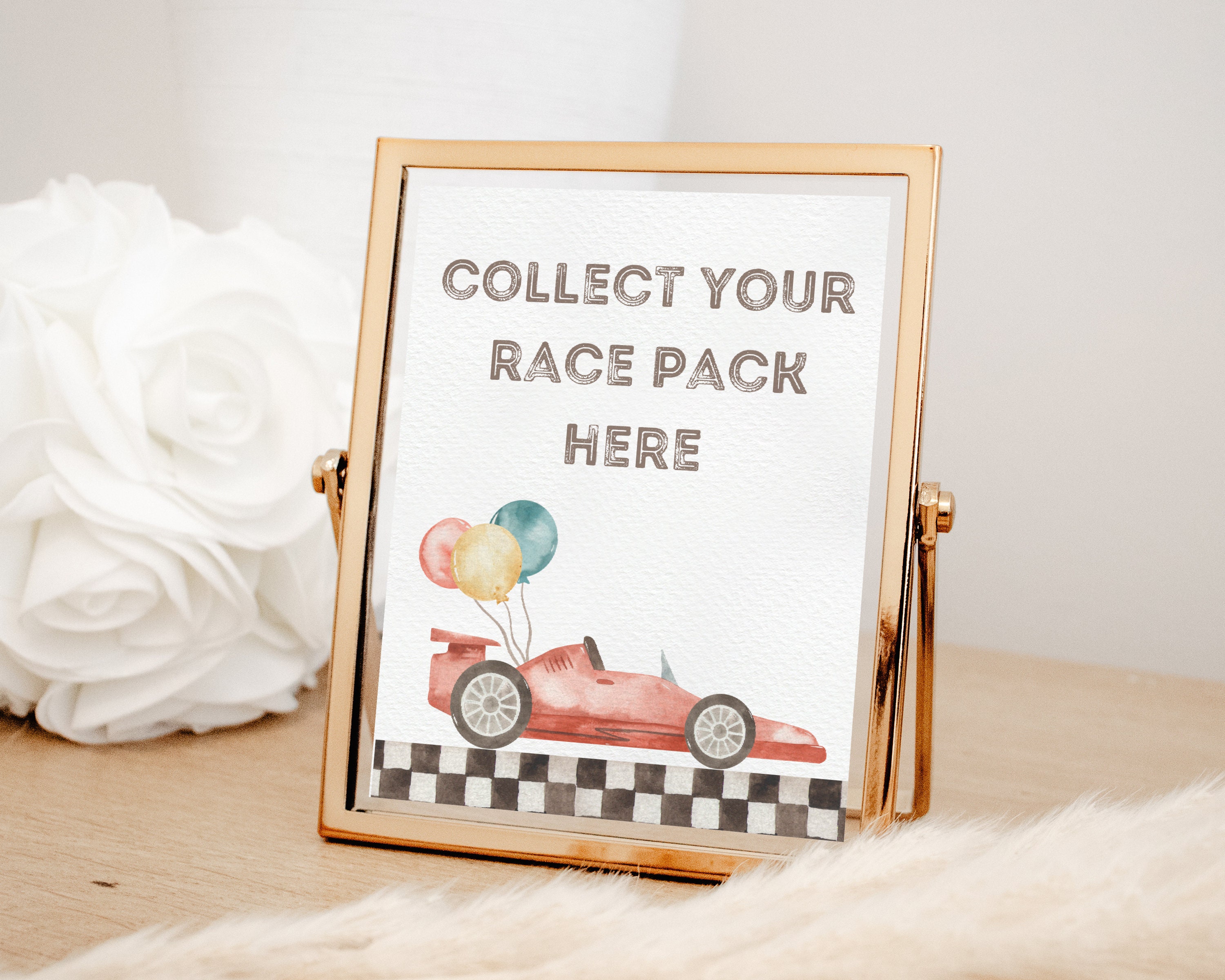 Pit Stop Sign, Red Race Car Birthday Party Decorations, Food Sign ...