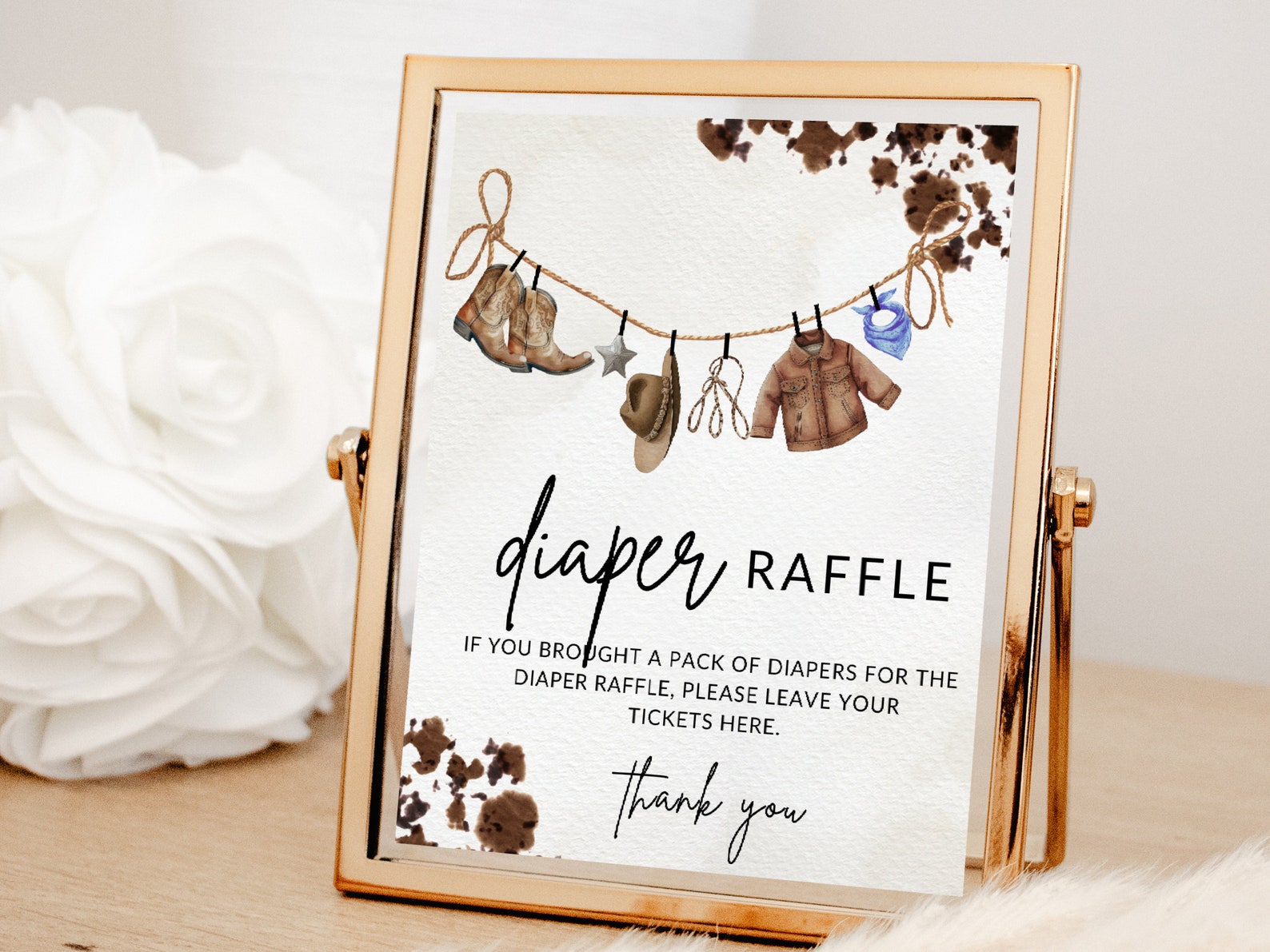 COWBOY Diaper Raffle Sign Diaper Raffle Ticket Sign Western - Etsy