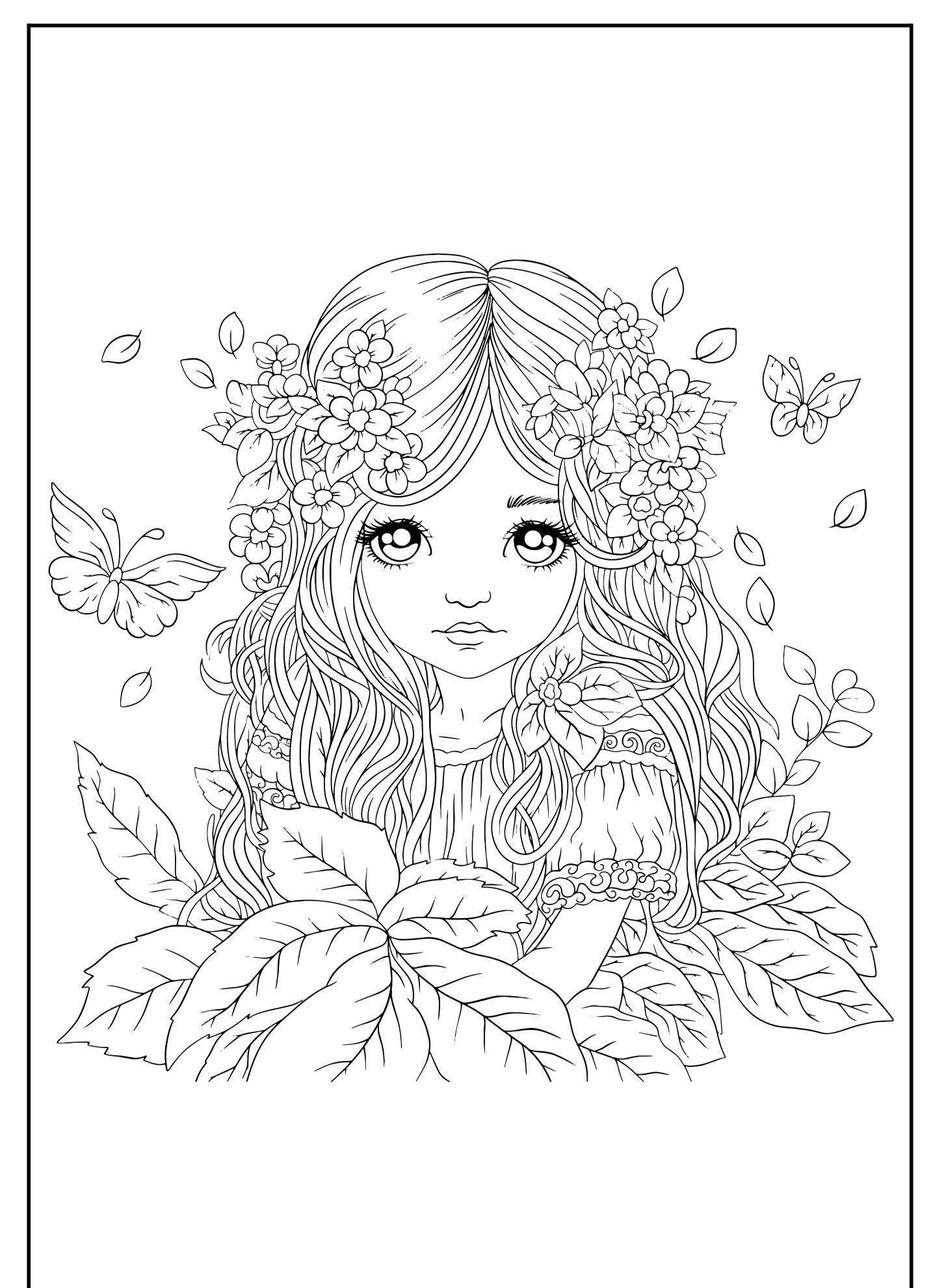 Girly Portraits Coloring Pages – Set of 6 Cute Designs (PDF) - Etsy