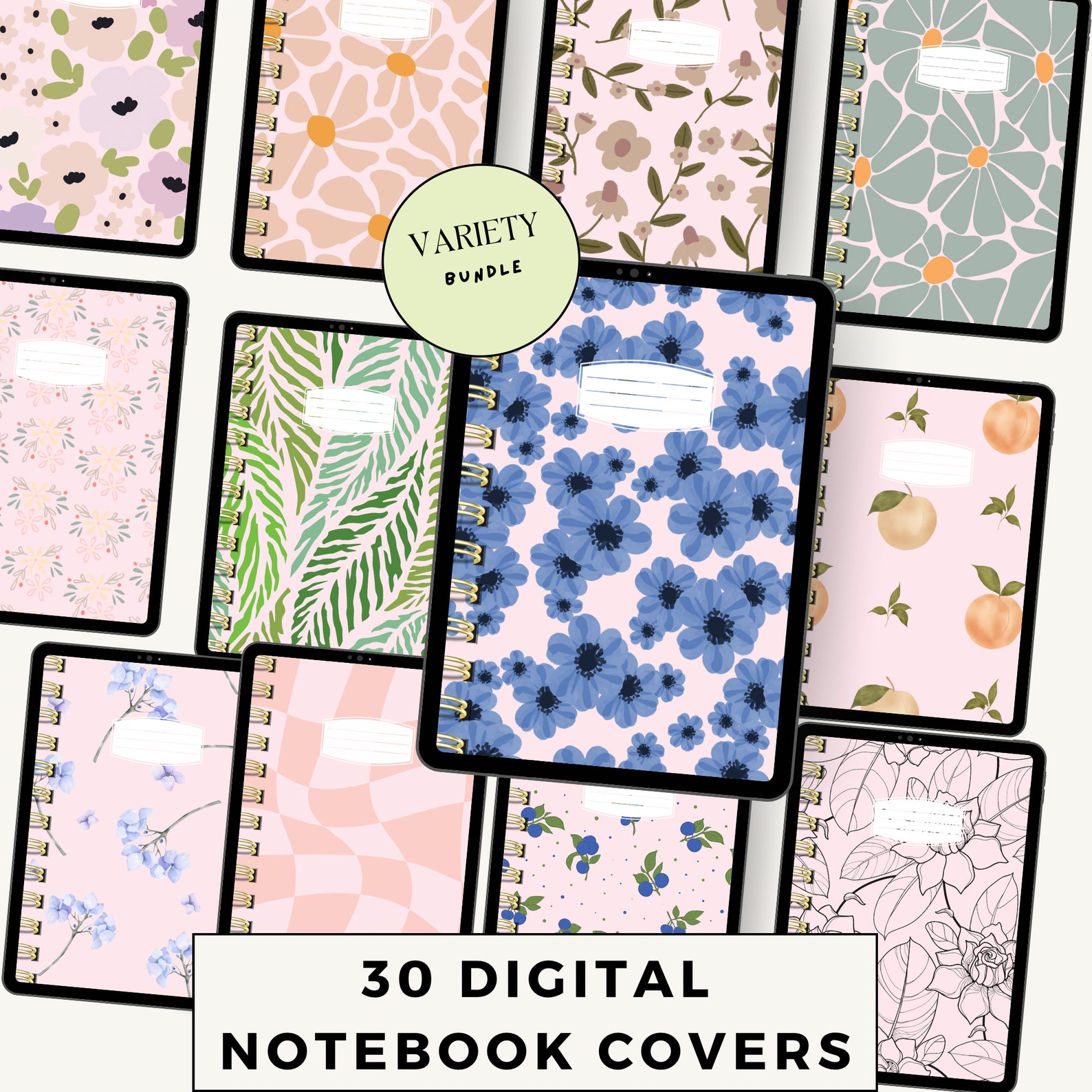 30 Goodnotes Notability Covers, Colorful Digital Notebook Covers (PDF ...