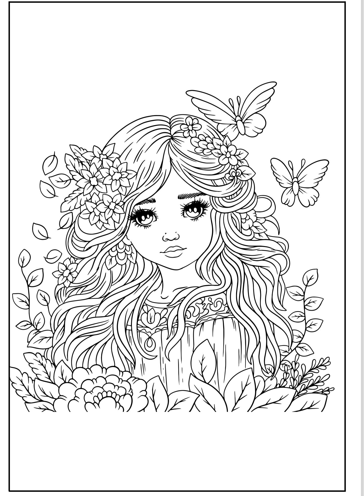 Girly Portraits Coloring Pages – Set of 6 Cute Designs (PDF) - Etsy